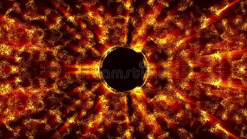 Abstract Futuristic Glowing with Yellow Light Round Dark Sphere Space ...