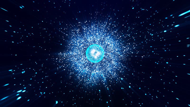 Abstract Futuristic Glowing with Yellow Light Round Sphere Space Star ...