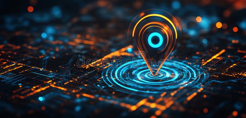 Abstract Futuristic GPS Navigation System Location High Quality Image ...