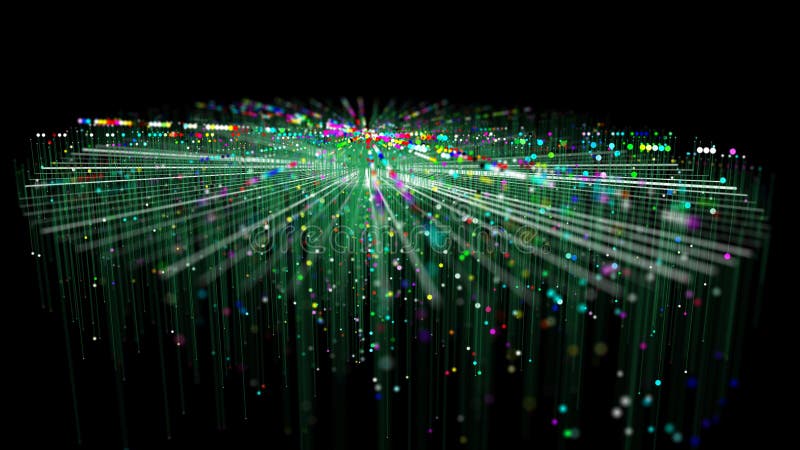 Abstract Futuristic Graph Information on Disk Space in Dark. Complex ...