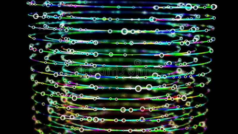 Abstract Futuristic Graph Information on Vertical Cylinder in Dark ...