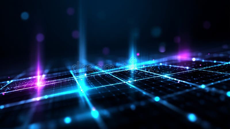 Abstract Futuristic Grid Desktop Wallpaper Symbolizing Technology ...