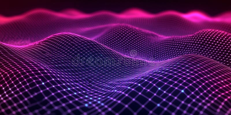 Abstract Futuristic Grid Pattern with Data Lines Connecting in a ...