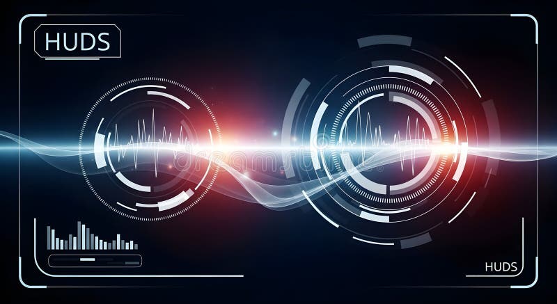 HUDS Interface with Waveform and Data Visualization Stock Illustration - Illustration of ...