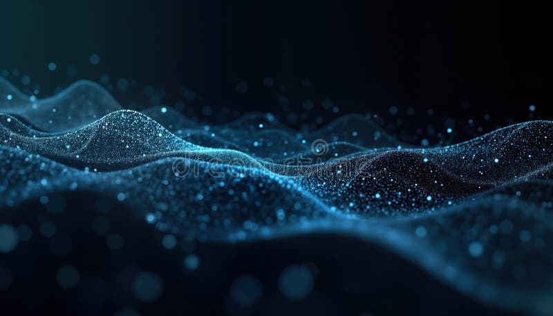 Abstract Futuristic Illustration of Dynamic Network. Light Blue ...