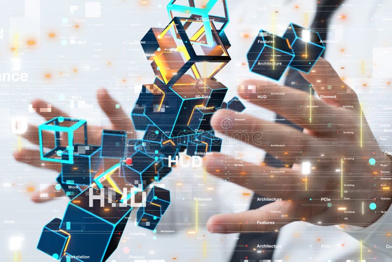 A Abstract Futuristic Infographic with Visual Data Complexity Stock ...