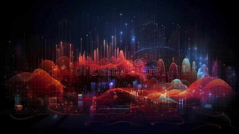 Abstract Futuristic Infographic with Visual Data Complexity, Represent ...