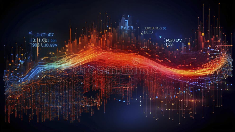 Abstract Futuristic Infographic with Visual Data Complexity, Represent Big Data Concept, Node ...