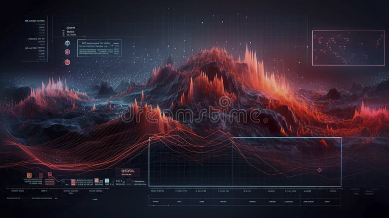 Abstract Futuristic Infographic with Visual Data Complexity, Represent ...