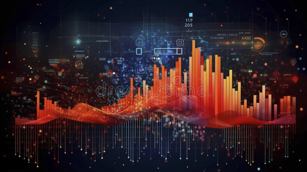 Abstract Futuristic Infographic with Visual Data Complexity, Represent ...