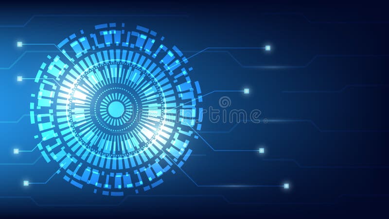 Virtual Glowing Blue Light Hi-tech Circle Digital HUD Screen for Modern ...