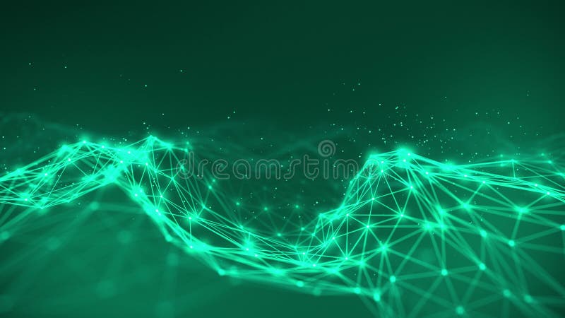 Abstract Futuristic 4K Looped Green Internet Network Technology Data ...