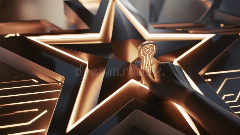 Abstract Futuristic Key Inserting into Illuminated High Quality Image ...