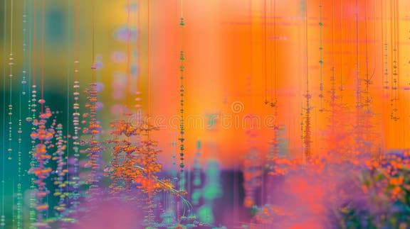 Abstract Futuristic Landscape with Colorful Digital Elements Stock ...