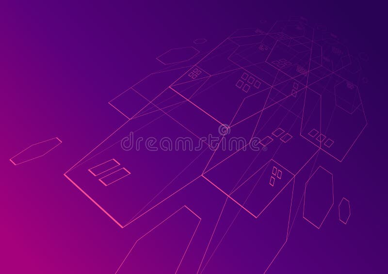 Abstract Futuristic Line Techno Background. Stock Vector - Illustration ...