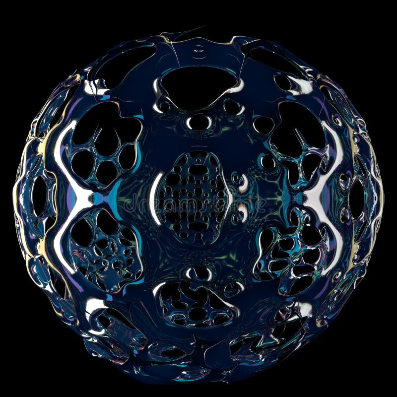 Abstract Futuristic Liquid Iridescent Material Illustration. 3D Render ...