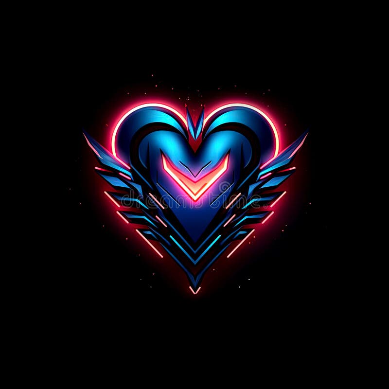 Abstract Futuristic Logo Icon, Neon Glowing Effect, Emblem Design ...