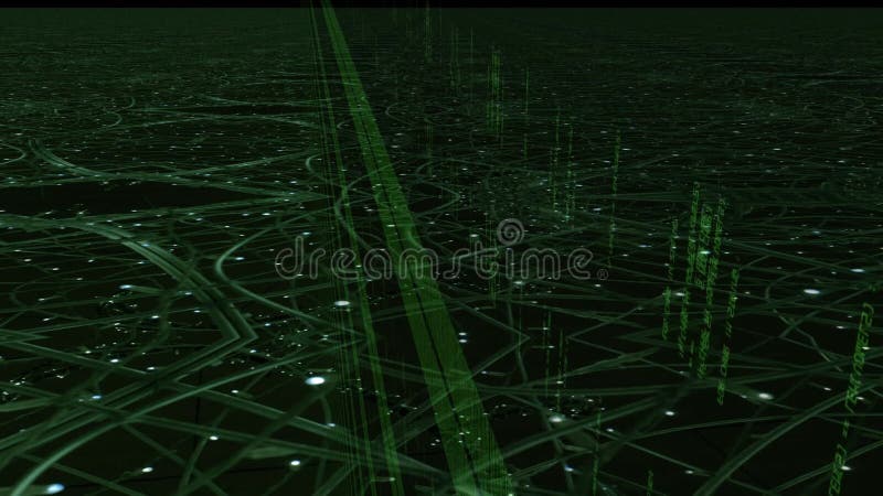 Abstract Futuristic Matrix Effect Animation Floating Lights Stock ...