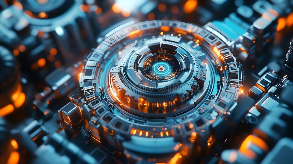 AI-Generated Futuristic Machine Stock Photo - Image of glowing ...