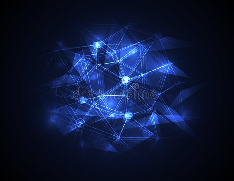 Abstract Futuristic Mess Blue Net Line Connection Digital Technology ...