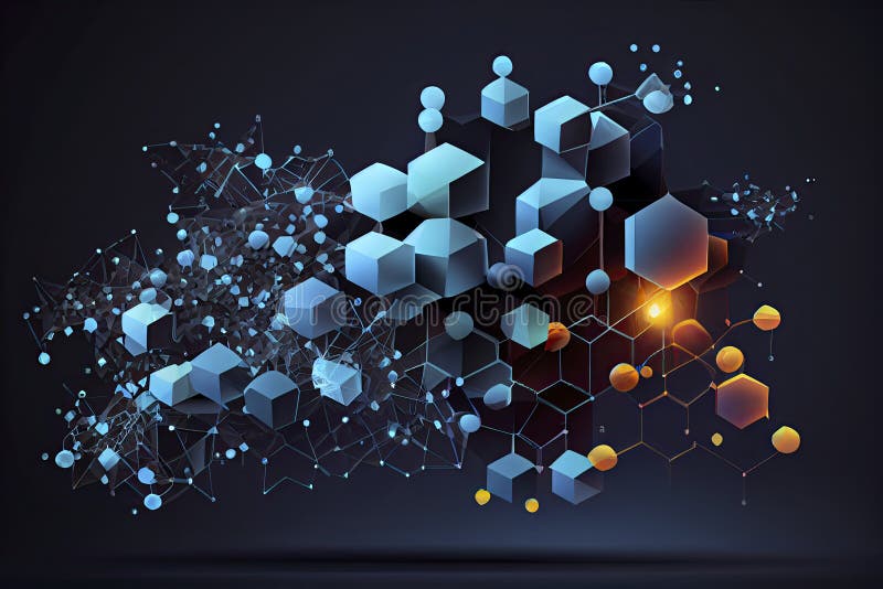 Abstract Futuristic - Molecules Technology with Polygonal Shapes on ...