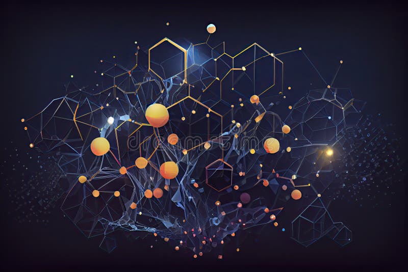 Abstract Futuristic - Molecules Technology with Polygonal Shapes on ...