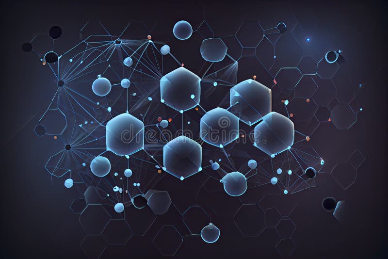 Abstract Futuristic - Molecules Technology with Polygonal Shapes on ...