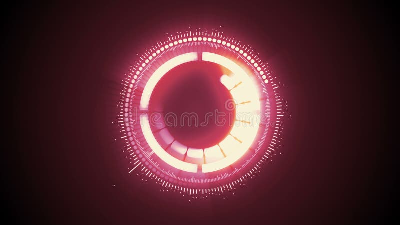 Abstract Futuristic Motion Graphic Glowing Round Clockwork Mechanism ...