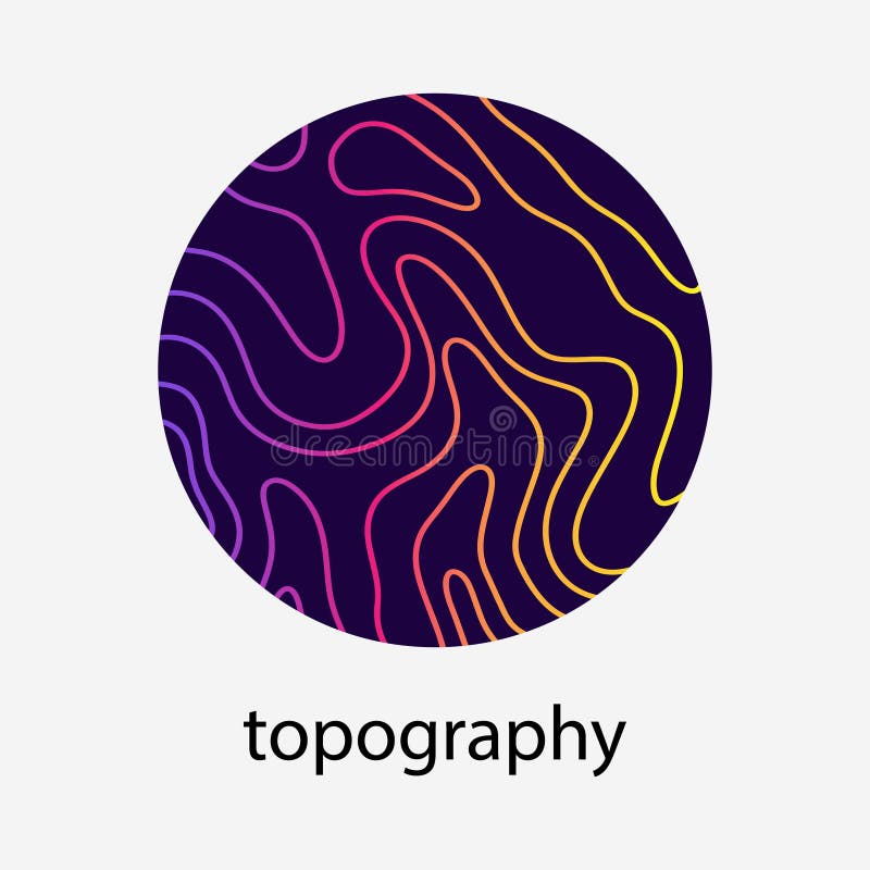 Futuristic Neon Topography Abstract Wavy Circle Stock Vector ...