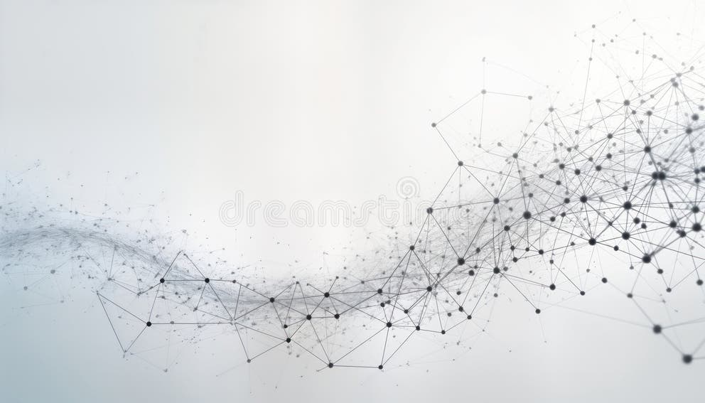 Abstract Futuristic Network Design. Complex Interconnected Points ...