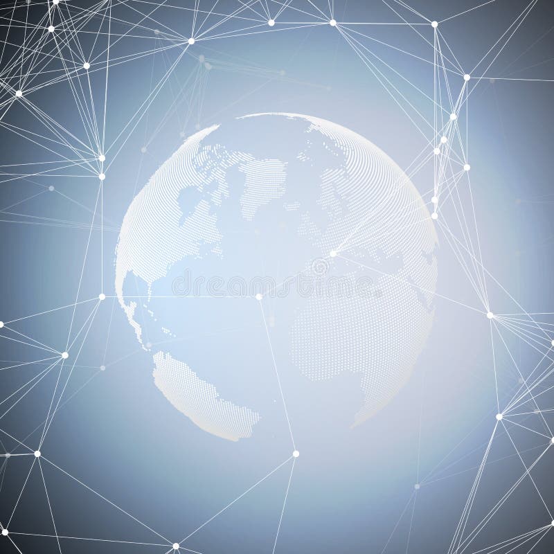 Abstract Futuristic Network Shapes. High Tech Background, Connecting ...