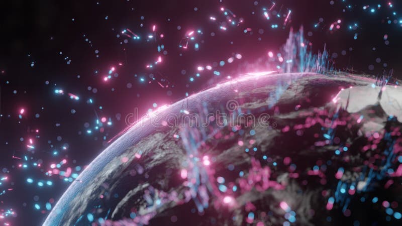 Abstract Futuristic Planet Earth Stock Illustration - Illustration of ...