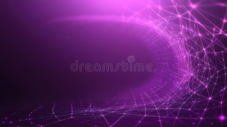 Abstract Futuristic Purple Digital Background with Interconnected Web ...