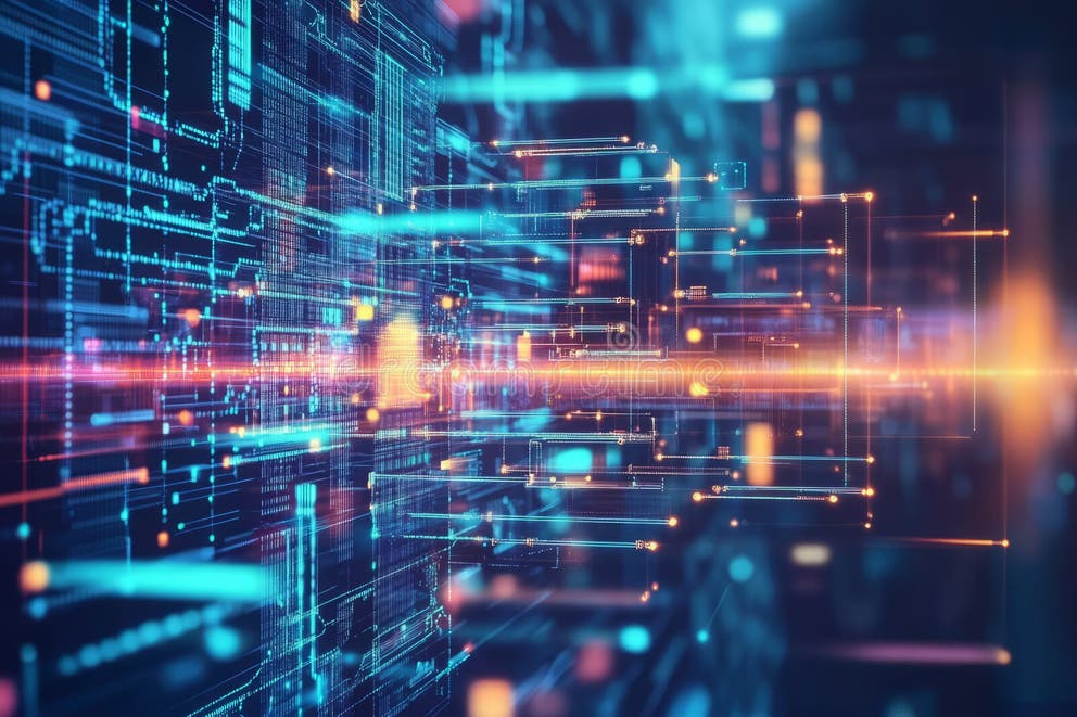 An Abstract Futuristic Representation of Quantum Computing, Featuring ...