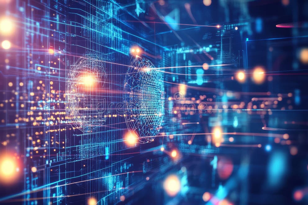 An Abstract Futuristic Representation of Quantum Computing, Featuring ...