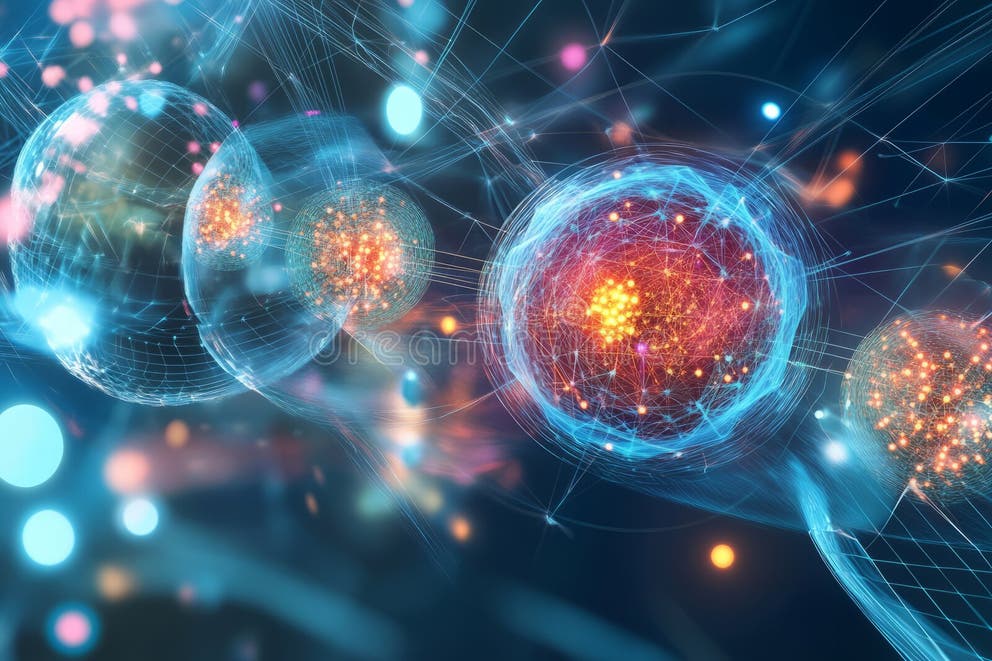 An Abstract Futuristic Representation of Quantum Computing, Featuring ...