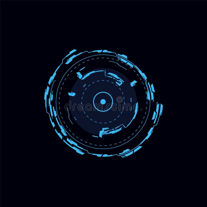 Abstract Futuristic Round, Vector Illustration, Isolated on Black ...