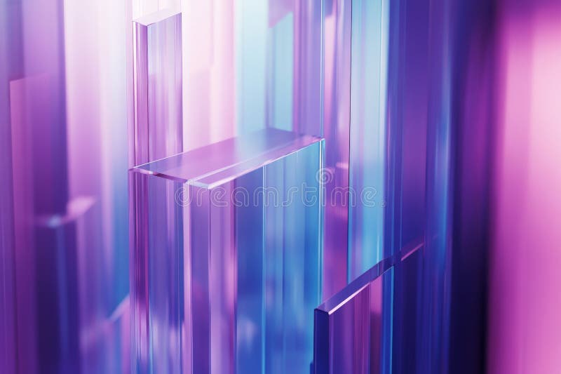 An Abstract Futuristic Scene Featuring Translucent Geometric Prisms in ...