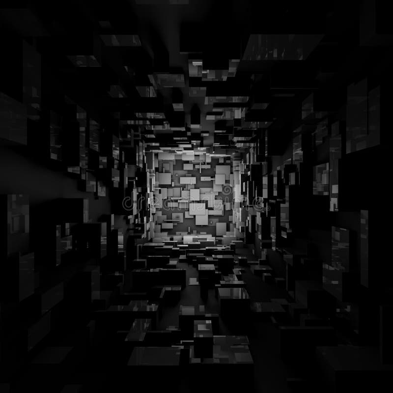 Abstract Futuristic Sci Fi Dark Light Room Background 3d Rendering ...