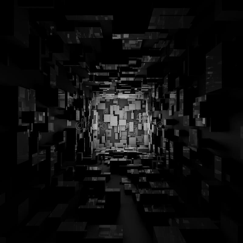 Abstract Futuristic Sci Fi Dark Light Room Background 3d Rendering ...