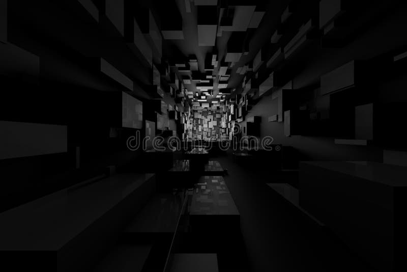 Abstract Futuristic Sci Fi Dark Light Room Background Wallpaper Stock ...