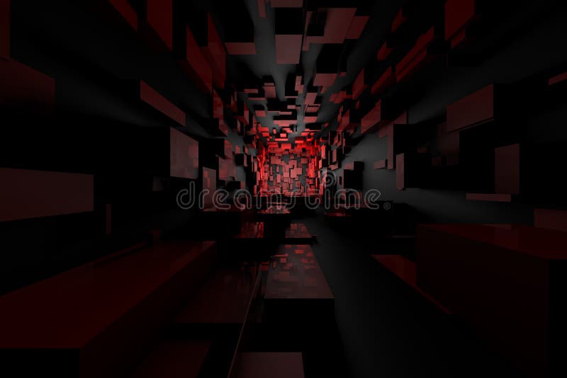 Abstract Futuristic Sci Fi Dark Red Light Room Background Wallpaper ...