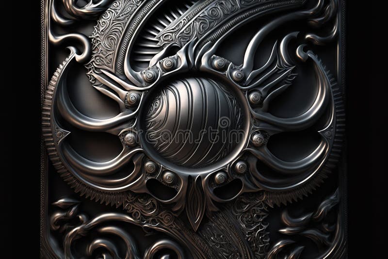 Abstract Futuristic Sci-fi Metallic Texture Wallpaper Design with Iron ...