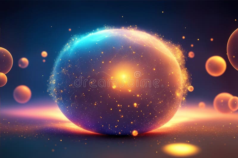 Abstract Futuristic Science Particle Banner Background with Space and ...