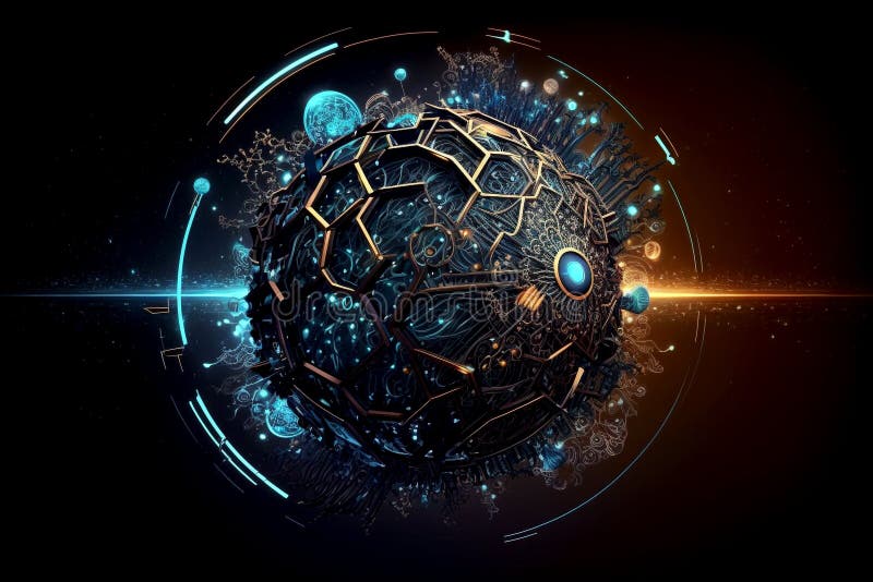 Abstract Futuristic Scientific Computer Graphics Stock Illustration ...