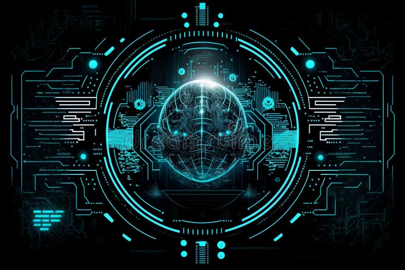 Abstract Futuristic Scientific Computer Graphics Stock Illustration ...