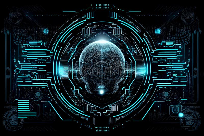 Abstract Futuristic Scientific Computer Graphics Stock Illustration ...