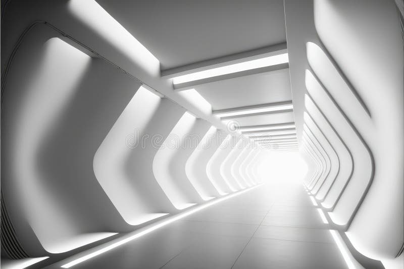 Abstract of Futuristic Scifi Tunnel Corridor with White Light ... Abstract of Futuristic Scifi Tunnel Corridor with White Light ...