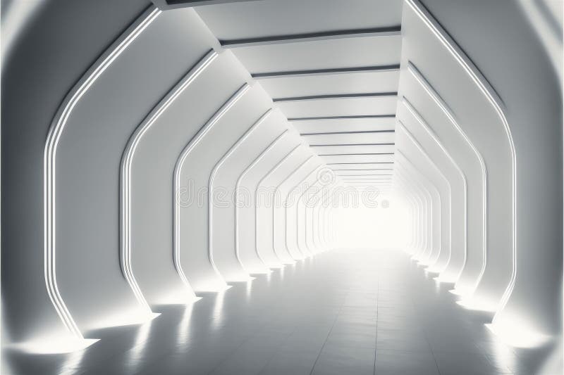 Abstract of Futuristic Scifi Tunnel Corridor with White Light ... Abstract of Futuristic Scifi Tunnel Corridor with White Light ...