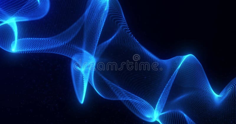Abstract Futuristic Shape from Waves with Animation of Moving Particles ...